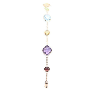 Sophia Fine Jewelry Multi-Color Gemstone Bracelet,14k Rose Gold 7" Long