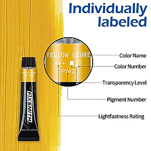 FIXSMITH 8 X 10 Inch White Stretched Canvases 12 Pack & Artist Quality Acrylic Paint Set, 12 Colors/Tubes (12 ml/0.41 oz.)