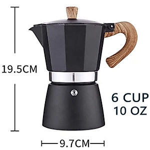 Cafecito Espresso Coffee Moka Pot | 6 Espresso Cup Moka Pot - 10 oz Manual Cuban Coffee Percolator | Italian Espresso Greca Coffee Maker | Stovetop Espresso Maker | Cafetera Cubana