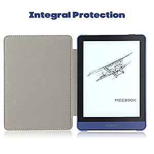 Leather Cover for 6inches Meebook eReader M6, Auto Wake up/Sleep Function