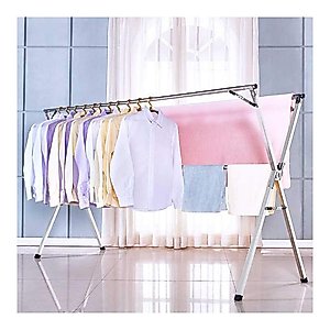 Drying Rack Stainless Steel Folding 2 Meters Free Outdoor Cool Clothes Pole Balcony Telescopic Drying Frame Landing FANJIANI