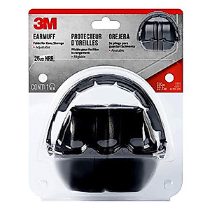 3M Folding Earmuff, Black, NRR 25dB, 1 Count (Pack of 1)