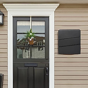 Wall Mounted Mailboxes with Key Lock, Lovndi Large Capacity Drop Mail Locking Box for Outdoor, Lockbox 932 Black Matt