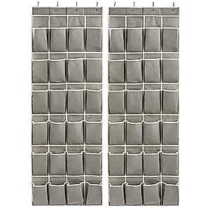 EZOWare Bundle Kit 4 Pcs Foldable Storage Bin Cubes + 2 Pcs 24 Large Pockets Over The Door Hanging Organizer for Bathroom Toys Nursery Kids Toddlers Home