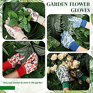 8 Pairs Garden Gloves for Women Floral Gardening Gloves Breathable Soft Work Gloves Women Ladies Cotton Garden Gloves with Non Slip PVC Dots for Weeding Planting Fishing Yard Cleaning Seeding