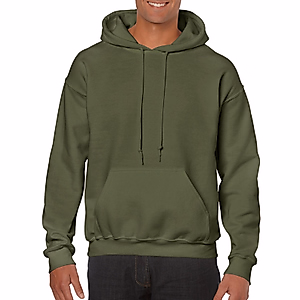 Gildan Blank Hoodie - Hooded Sweatshirt - Unisex Style 18500 Adult Pullover Military Green