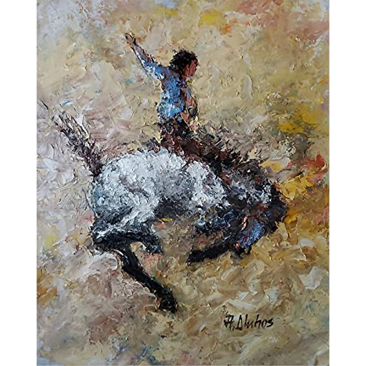 Roughstock, Western Rodeo By Internationally Renowned Artist Andre Dluhos