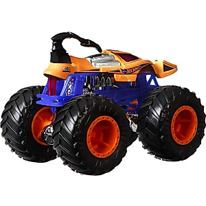 Hot Wheels Monster Trucks 4-Pack, 1:64 Scale Set of 4 Toy Vehicles with Giant Wheels for Kids & Collectors (Styles May Vary)
