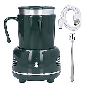 Coffee Mug Warmer and Cooler, 2 in 1 Beverag Fast Cooling Heating Coffee Mug Electric Drink Cooler Warmer Cup with Curved Handle Nonslip Pads, Coffee Cup Warmer for Coffee Milk Tea (Green)