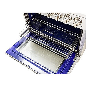 FORNO Massimo Freestanding 30-Inch Full Gas Range and Oven with 5 Italian Sealed Burners Cooktop - 4.32 Cu.Ft. Convection Stainless Steel Oven Includes Cast Iron Accessories