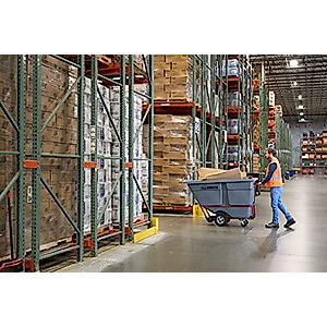 Rubbermaid Brute Tilt Dump Truck/Trash Cart/Garbage Collection/Recycling, 1 Cubic Yard, Standard Duty, 1,250 lbs., Gray, Distribution Centers/Warehouse/Manufacturing/Stadiums