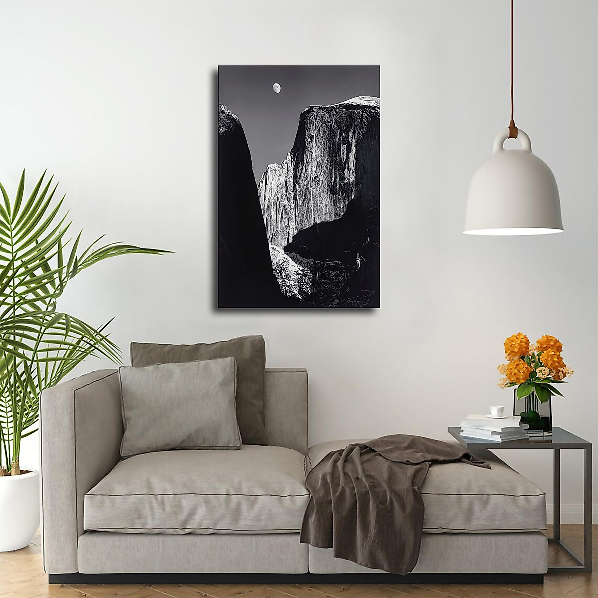 YuplaN Moon Over Half Dome Canvas Poster Holiday Gift HD Picture Modern Aesthetics Mural Wall Art Decoration (Unframed,08×12inch)