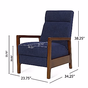 Christopher Knight Home Neihart Recliner, Navy Blue + Brown