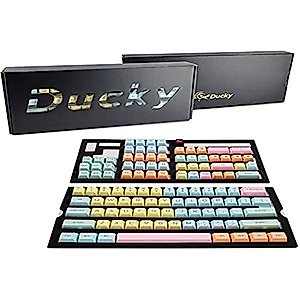 Ducky Cotton Candy SA Keycaps 108 ABS Doubleshot Set Keyboards or MX Compatible Standard Layout - 108 SA Type Keycap Set - (Cotton Candy)