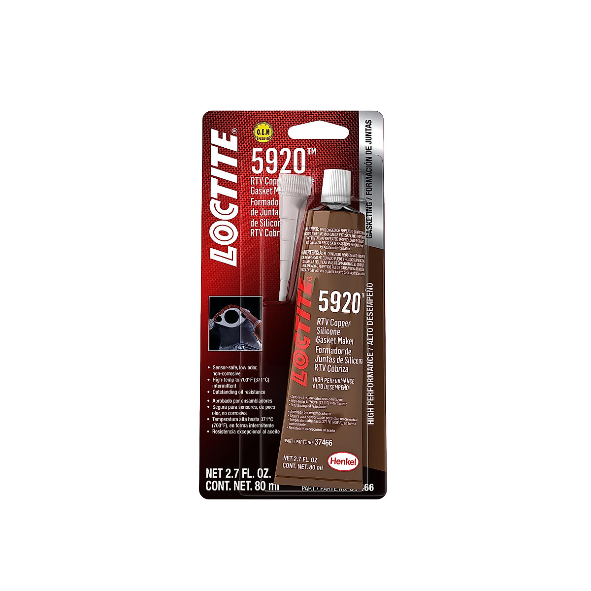 Loctite 37466 RTV Silicone 5920 High Performance Copper. 80ml.