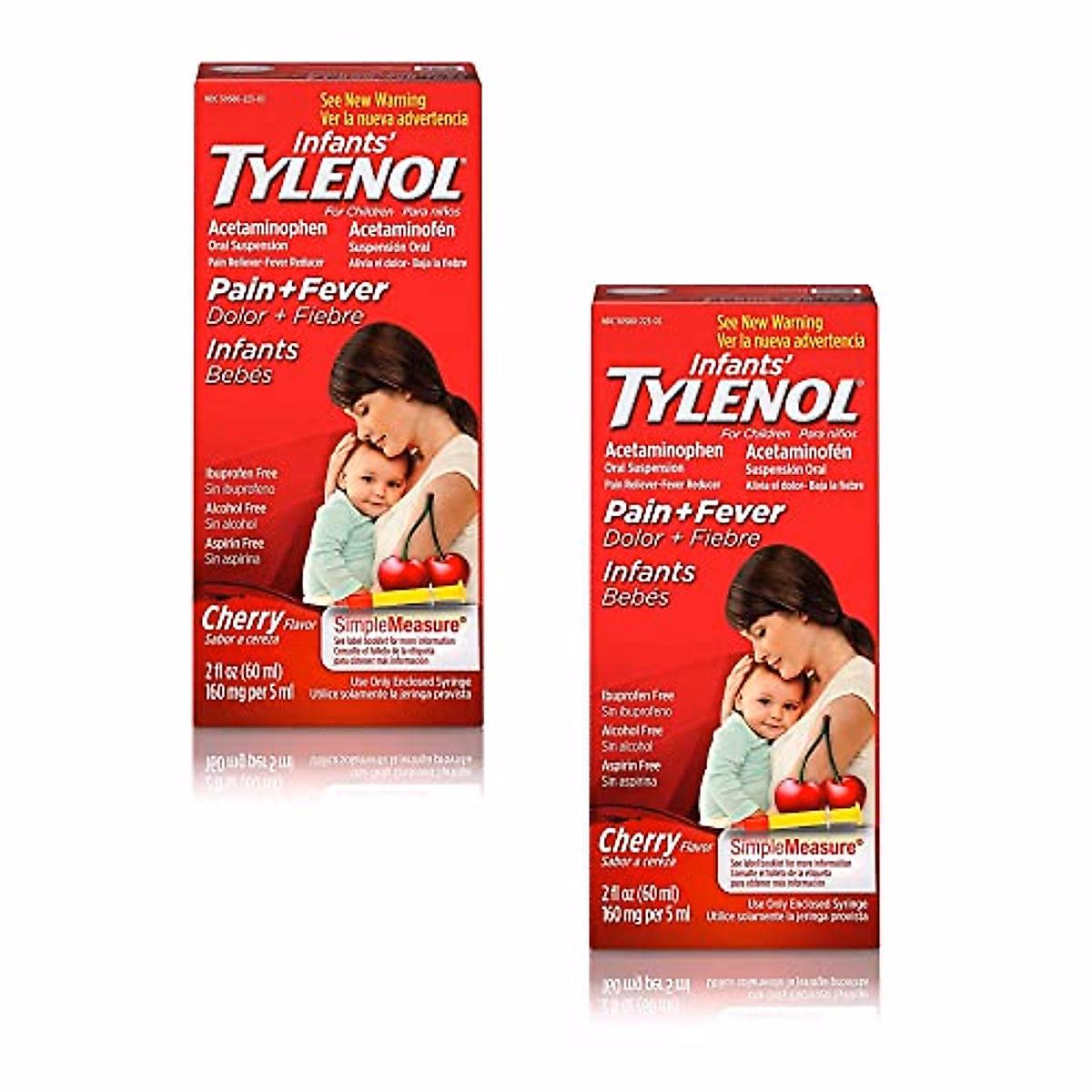Tylenol Infants' Acetaminophen Liquid Medicine, Cherry, 2 fl. oz 2-Pack