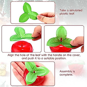 Leinuosen 80 Pack Red Apple Container 2 Inch Mini Apple Shaped Container Plastic Candy Jars Filled Apple Decorations Apple Candy Toy Gift for Teacher Fall Christmas Birthday Wedding Party Favors