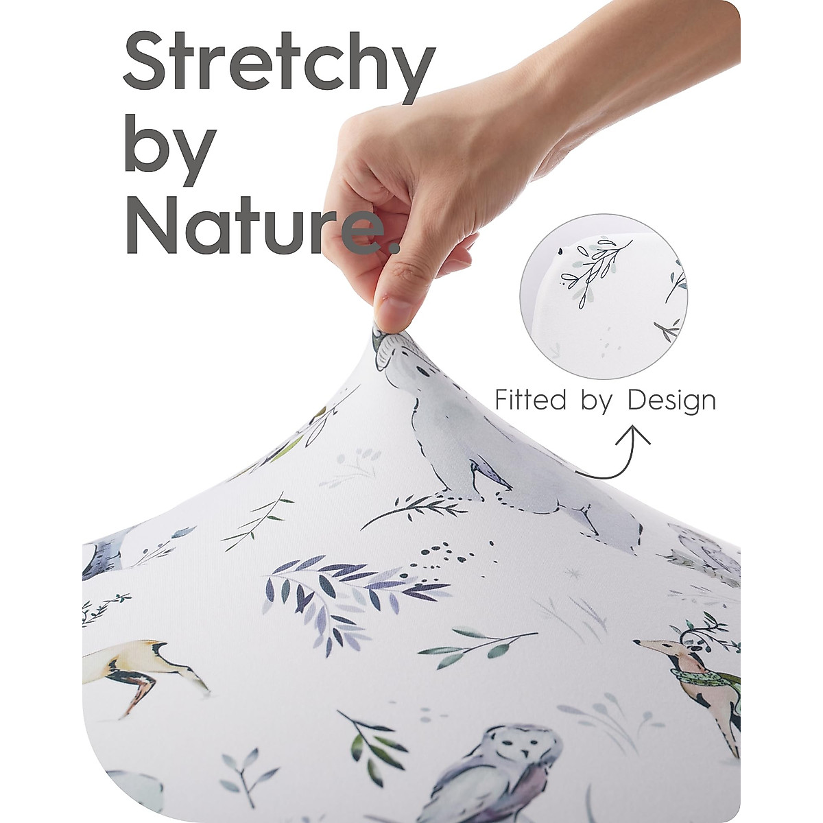 Bassinet Sheets for Baby Boy Girl, TotBasic Buttery Soft Universal Bassinet Fitted Sheet, Compatible with Halo, Mika Micky, Baby Delight, Dream On Me, Maxi COSI and More Bassinet Mattress(Woodland)