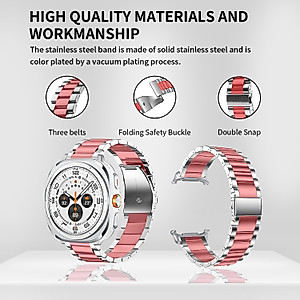 GOLDTOLUCK Compatible with Samsung Galaxy Watch 7 Band Ultra 47mm (2024) Men Women Milanese Mesh Magnetic Classy Elegant Casual Business Metal Stainless Steel