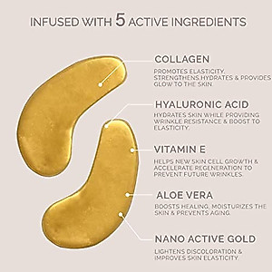 Original Sleek 24k Gold Under Eye Patches (20 pairs) - collagen patches, dark under eye circles treatment, bags under eyes treatment for women,puffy eye mask, under eye mask patches
