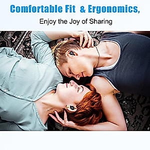 Ankbit E302 True Wireless Earbuds Bluetooth Headphones with Microphone, TWS in Ear Stereo Headset, IPX8 Waterproof, Hi-Fi Deep Bass Earphones for Sports/Work, Compatible with iPhone & Android