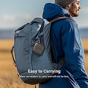 UGREEN Square Earbud Case, Waterproof Headphone Case, Hard EVA Shell Earbud Case Pouch, Earphone Case Accessory with Carabiner, for Earphone, Earbud, Earpieces, SD Memory Card, Camera Chips, Black