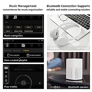 64G Mp3 Player with Bluetooth, Mp4/Story Player, Music Player, Supports FM Radio of High Volume Built-in Speaker, 4-Inch LCD Full Touch Screen, E-Book, Micro SD Card Slot Ups to 512GB (Black)
