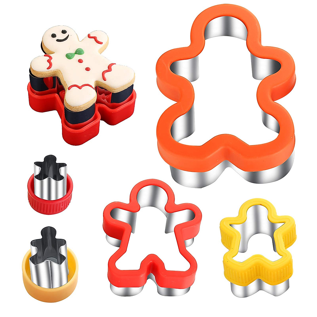 ETERSION Gingerbread Cookie Cutters 5 Pieces 5 Sizes 1" to 4.9" Gingerbread Man Cookie Cutter