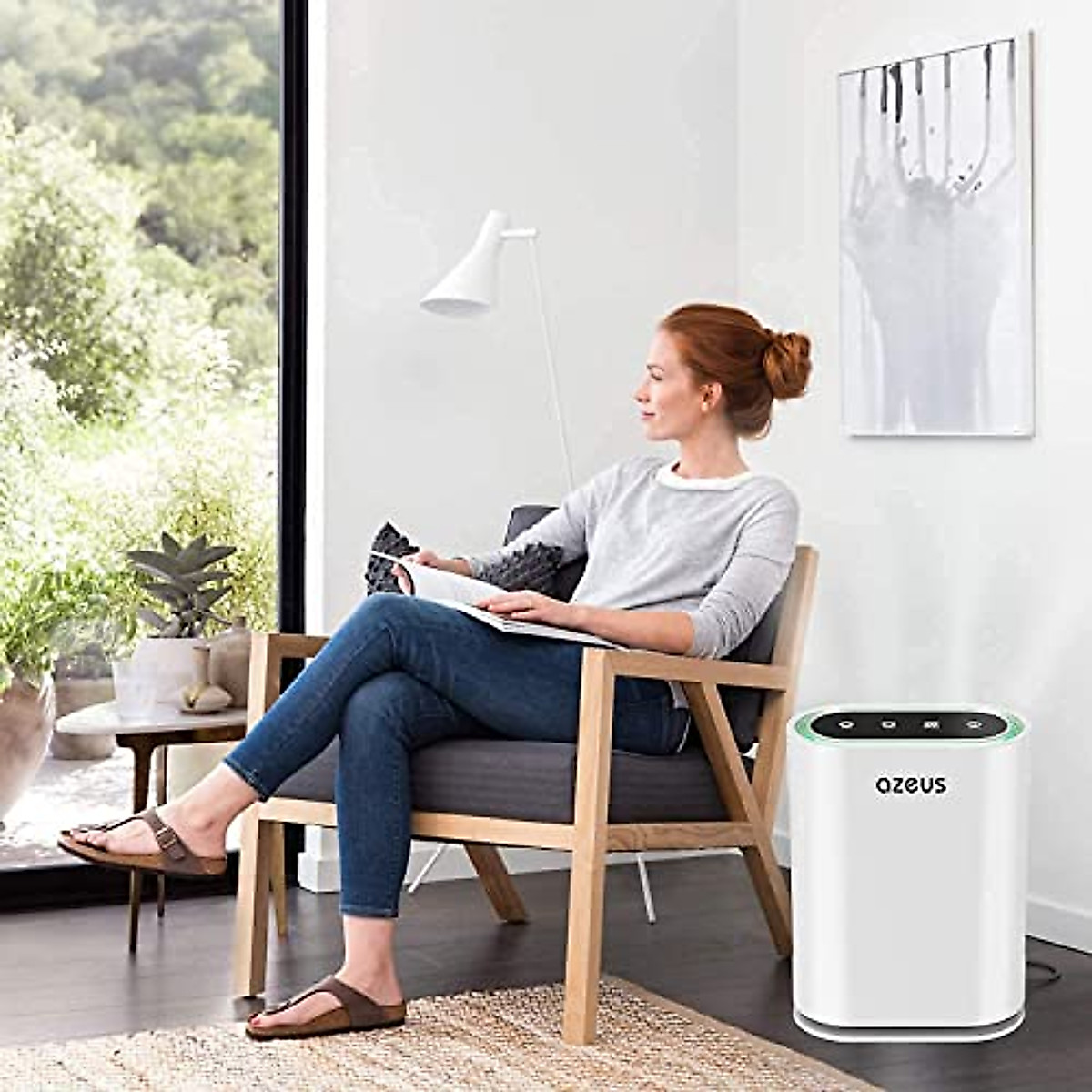 AZEUS True HEPA Air Purifier for Home, Up to 2160 sq ft Large Room, UV light | Ionic Generator | Office or Commercial Filter 99.97% Pollen Smoke Dust Pet Dander Auto Mode Sensor