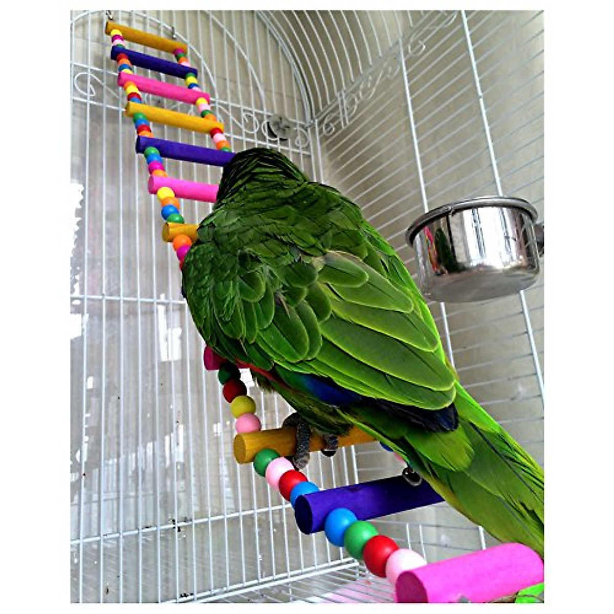 JJ Store Wooden 80cm Parrot Ladder Bridge Pet Bird Toys with Hooks