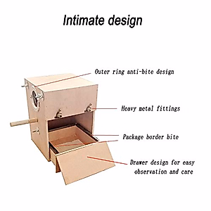 Tfwadmx Bird Wood Breeding Box Lovebirds Nesting Station House Aviary Cage Clear View Window for Parakeet Cockatiel Peony Finch Conure Budgie Parrots Tits Finches and Other Wild Birds