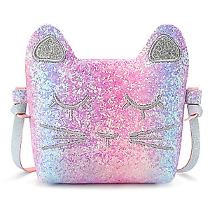mibasies Kids Cat Purse for Little Girls Toddlers Wallet Crossbody Bag