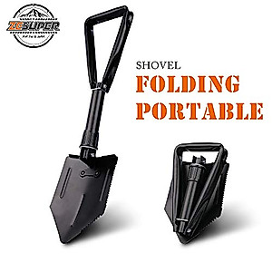 ZESUPER Off-Road Recovery Kit Recovery Tow Strap + D-Ring Shackles+ 8-Ton Snatch Block +Shackle Hitch Receiver +Trailer Hitch Lock+Folding Survival + Winch Dampener Shovel+Tire Deflator