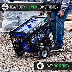 DuroMax XP5500HX 5,500-Watt Dual Fuel Portable Generator - Gas & Propane, Electric Start, RV & Emergency Ready