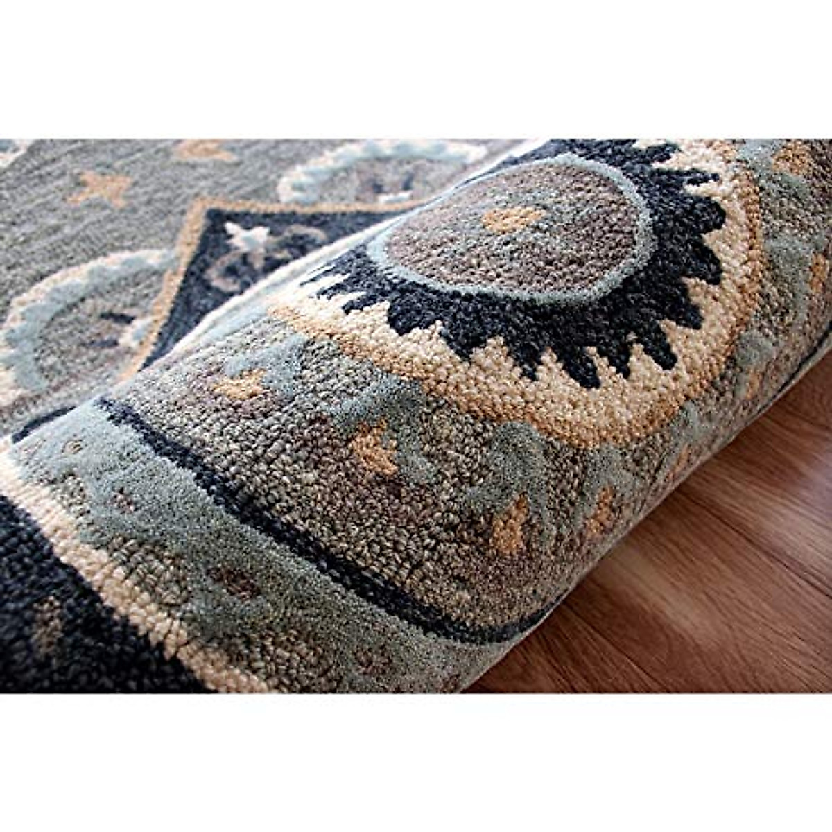 Lr Home Ox Bay Constance Multi Traditional Medallion Organic Wool Indoor Hearth Area Rug