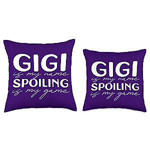 GRANDMA is my name SPOILING is my game Memes Gigi is My Name Spoiling is My Game Fun Grandma Meme Throw Pillow, 16x16, Multicolor