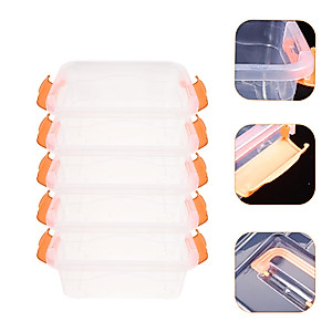 Multicolor Storage Bins with Lids - 5 Pack Small Cubby Bins Stackable Plastic Containers for Classroom Book Bin Toy Organizers