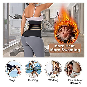 FeelinGirl Waist Trainer for Women Snatch Bandage Tummy Wrap Plus Size Workout Waist Trimmer for Gym Sport Bandage Wrap