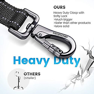 IOKHEIRA 6Ft /4Ft Dog Leash Rope for Large Dogs, Heavy Duty with Comfortable Padded Handle and Highly Reflective Threads,4-in-1 Multifunctional Dog Leashes with Car Seat Belt for Training