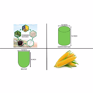 1.75-gallon (6.6L) Compostable, Extra-Thick Countertop Waste Bin Bags| Unscented Leak Proof Bags for Office, Home, Bathroom, Bedroom, Car, Kitchen, Pet(Green)1 Pack| 110 Counts. (1.75 Gallon)