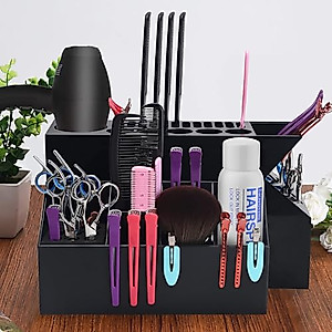 Noverlife Salon Hairdressing Organizer Storage Box, Detachable Hair Styling Tools Holder for Comb Clips Scissors, Multifunctional Hair Tools Desktop Keeper, Wear Resistant Washable Salon Shears Block