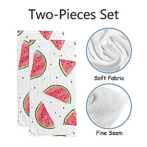 Hand Towels Face Terry Towel Washcloth Couple Bathroom Set of 2 Towels Set Watermelons Kitchen Decor Soft Quick Dry Super Absorbent 30 X 15 inch