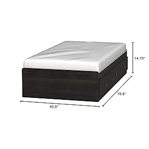 South Shore Zach Mates Bed with 3 Drawers-Twin-Gray Oak