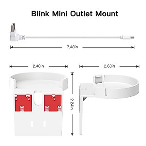 Koroao 2PACK Blink Mini Outlet Wall Mounts - AC Outlet Wall Plug Mount Stand Holder Bracket for Blink Mini Indoor Camera Without Messy Wires or Screws(Blink Mini is not Include)