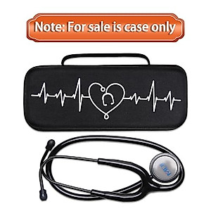 Stethoscope Case - LTGEM Hard Case for 3M Littmann Classic III Monitoring, MDF Acoustica Deluxe Lightweight Dual Head Stethoscope. Mesh Pocket for Accessories