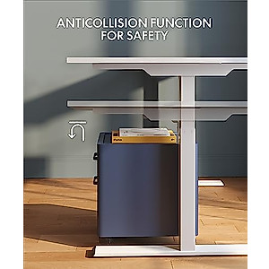 SANODESK 63-Inch Large Dual Motor L-Shaped Electric Height Adjustable Standing Desk - Reversible Panel - White Top/White Frame - Ideal for Gaming, Home Office or Computer Workstation