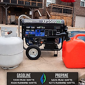 DuroMax XP5500DX 5,500-Watt/4,500-Watt 224cc Electric Start Dual Fuel Portable Generator w/CO Alert