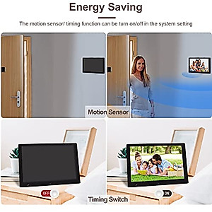 10.1 Inch Digital Picture Frame with 32GB USB Flash Drive, KECAG 1920x1080 HD IPS Screen Digital Photo Frame, Motion Sensor, Video, Music, Share Moments via SD Card or USB, with Remote Control, Black