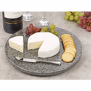 Homiu Granite Chopping Board Round Approximately 26 x 26 x 2.5 Centimetres Easy Clean Hard-Wearing Speckle Finish Chop and Dishwasher Safe