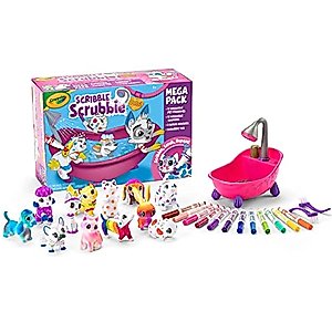 Crayola Scribble Scrubbie Pets Mega Pack (12 Pets), Reusable Pet Care Toy, Dog & Cat Toys for Kids, Holiday Gift for Girls & Boys, 3+